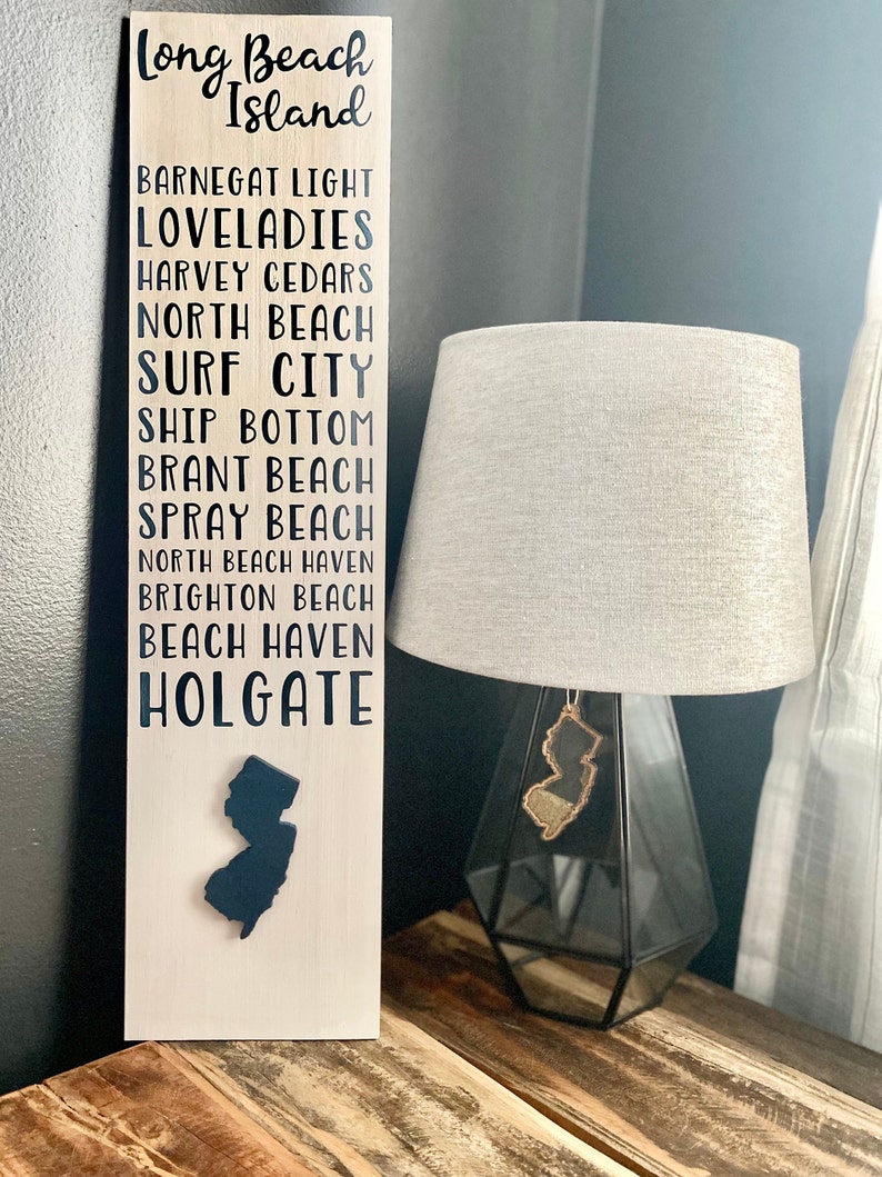 Letrero de playas de la isla de Long Beach - Etsy México