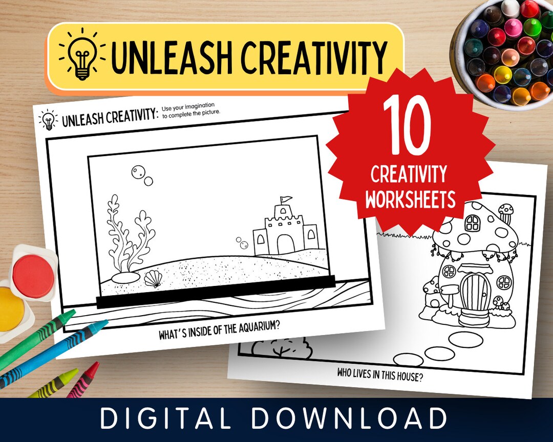 Unleash Creativity: Art & Drawing Worksheets, Finish the Drawing, Art ...