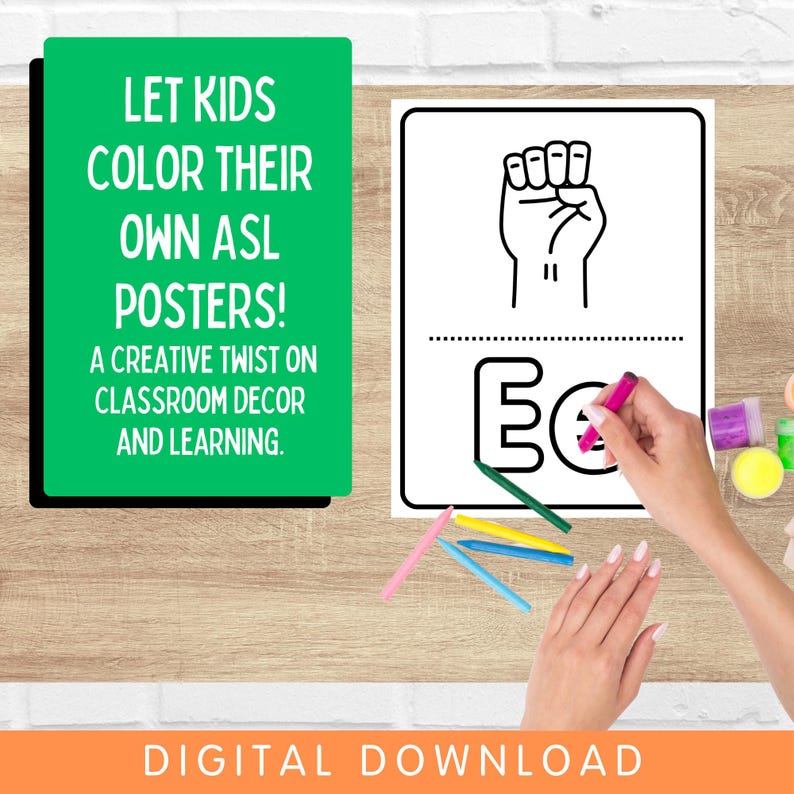 ASL Alphabet Posters – Full Color, Partial Color & Color-your-own ...