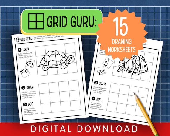 Drawing Grid Art Worksheets Printable