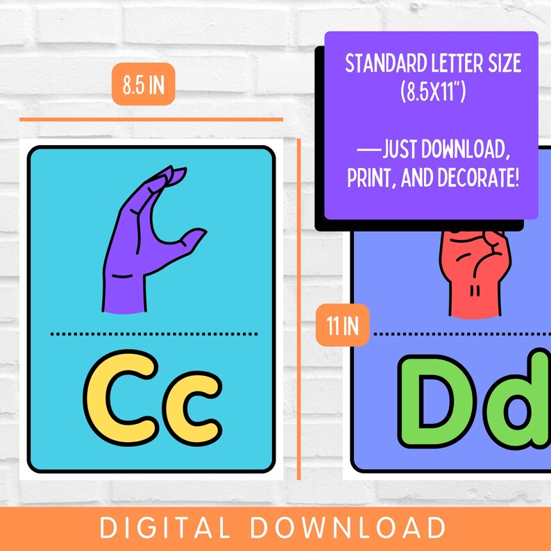 ASL Alphabet Posters – Full Color, Partial Color & Color-your-own ...