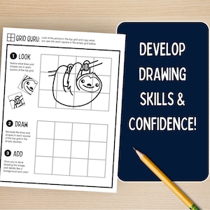 Animal Grid Drawing Worksheets: Art Activity for Kids (PDF) - Etsy