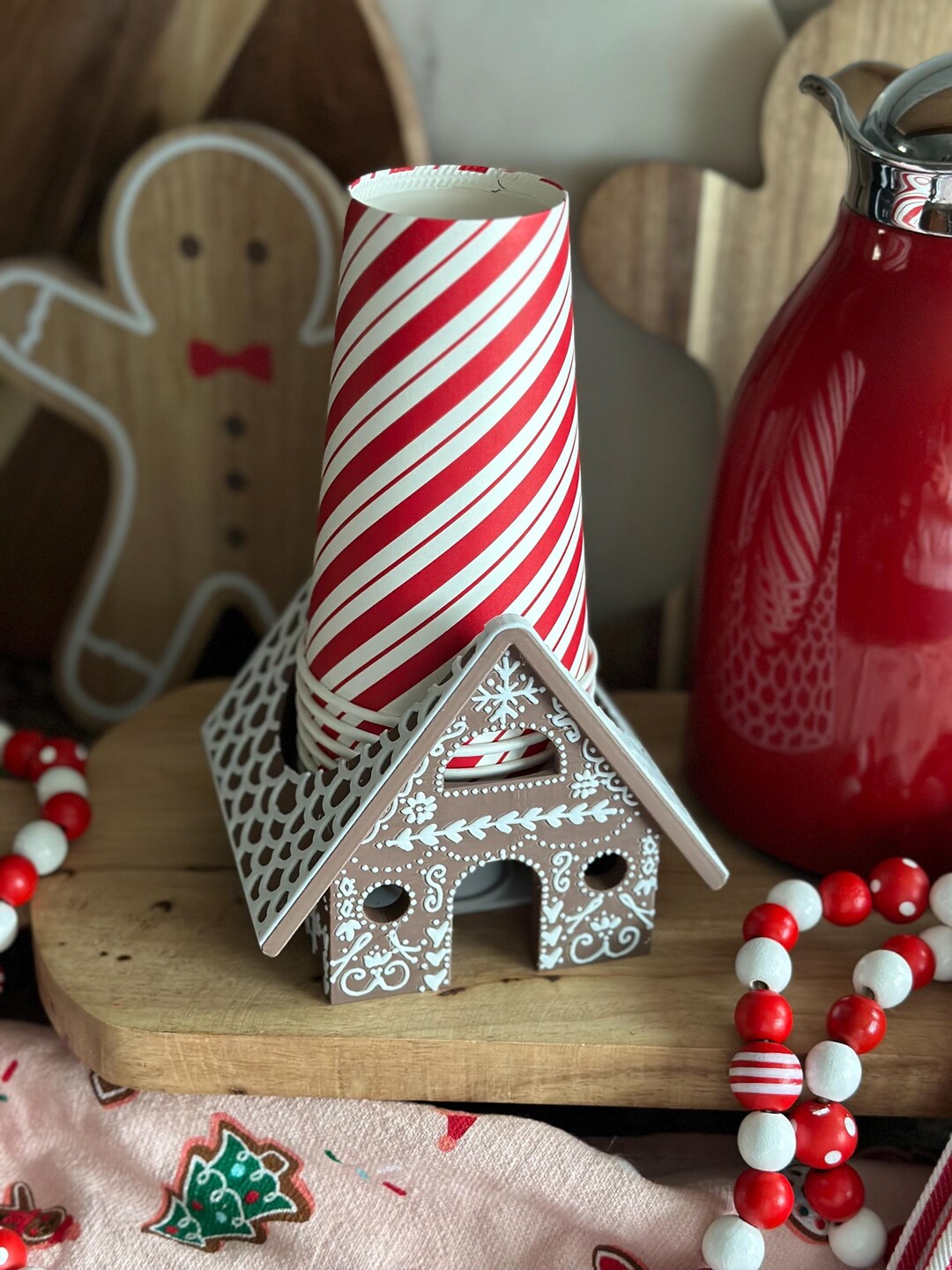 Gingerbread House Party Cup Holder for Cookie Party or Hot Cocoa Bar ...