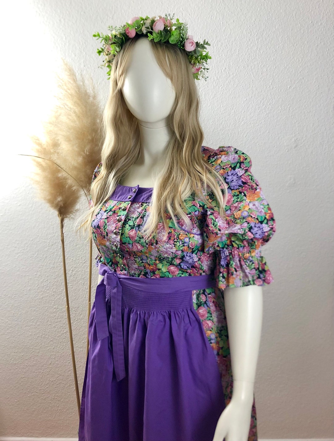 Vintage Dirndl 2 Pieces Colorful/purple Size. 50 US 18please Note ...
