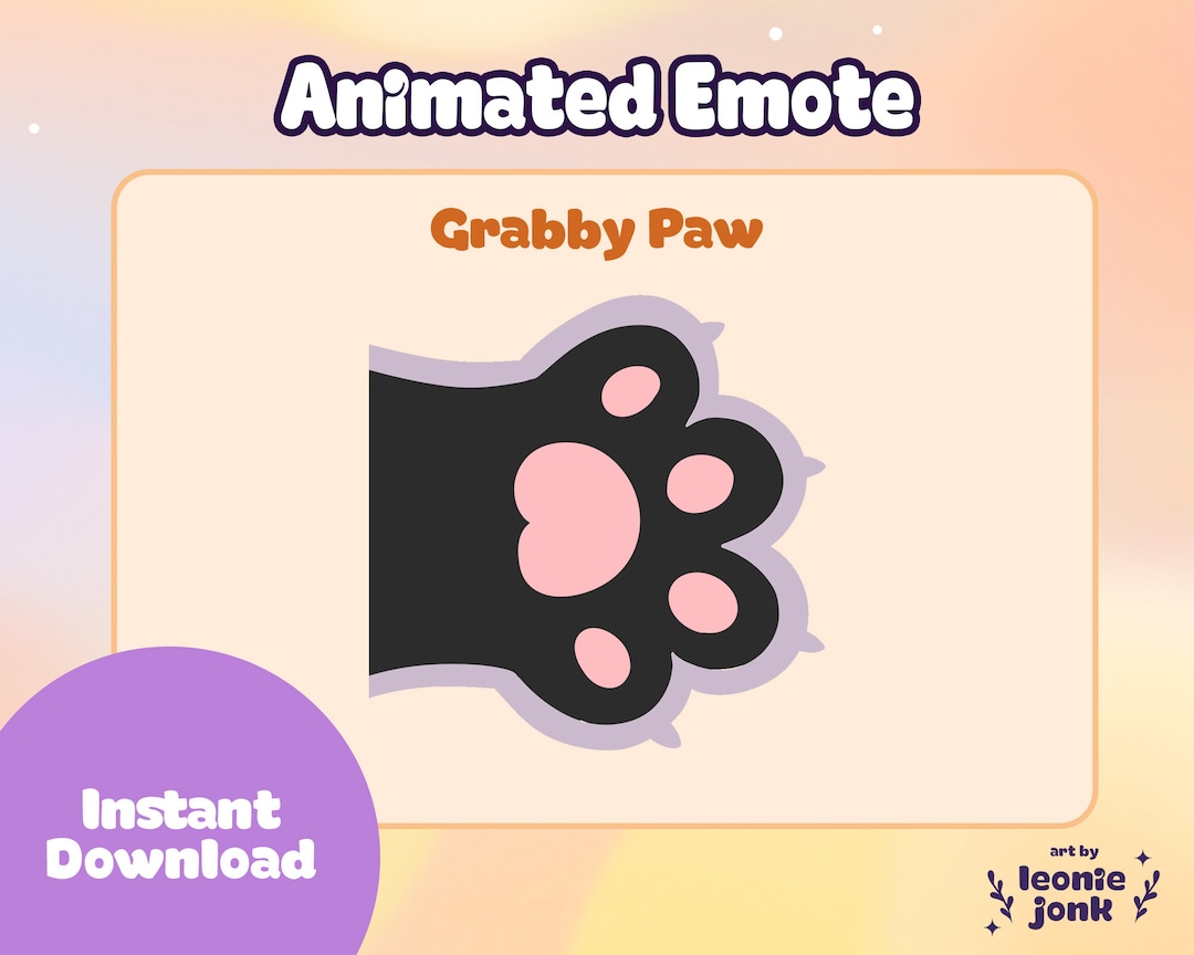 Cute *ANIMATED* Paw Emote | Gimme Grabby Paw | Cute Black Cat Paw Emote for Twitch | Youtube ...