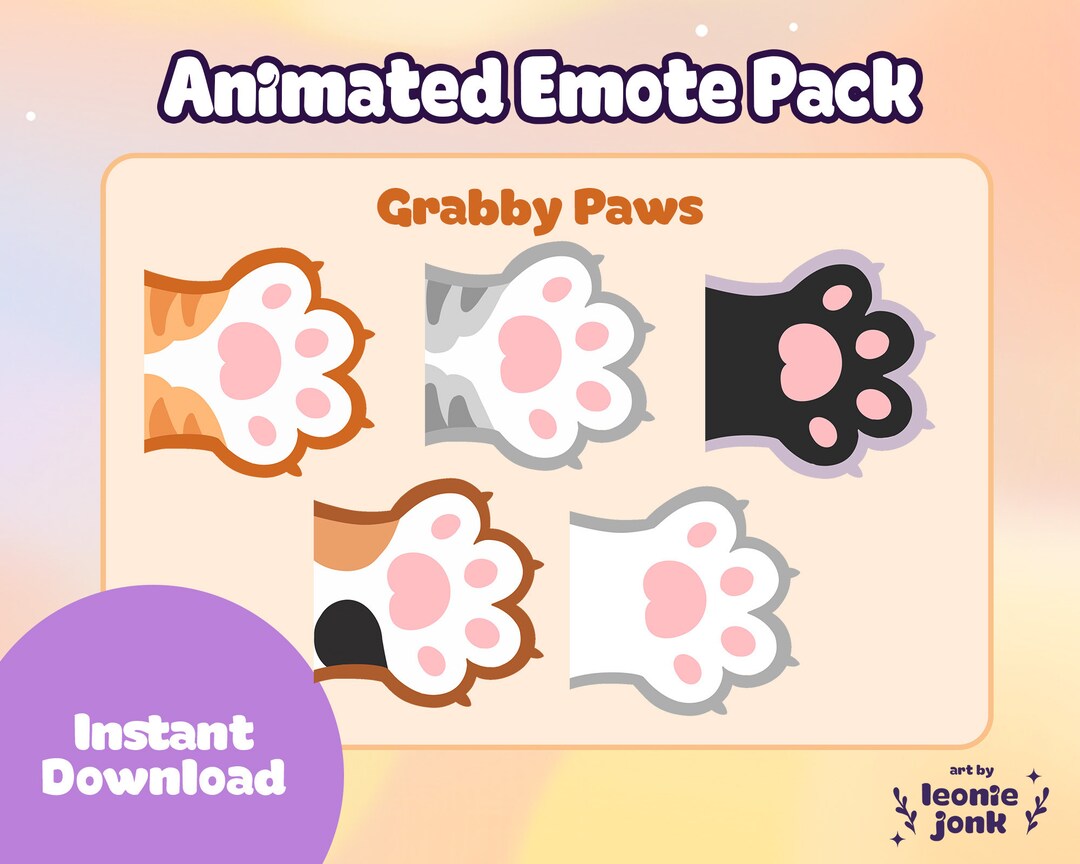 Animated Cat Paw Emotes | Grabby Twitch/discord Claws (GIF, Instant ...