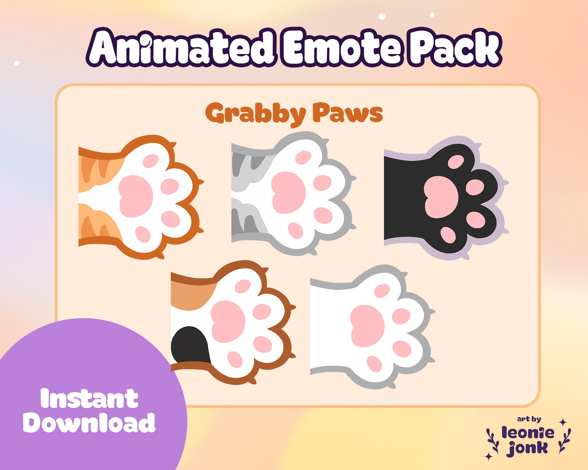 Animated Cat Paw Emotes | Grabby Twitch/discord Claws (GIF, Instant ...