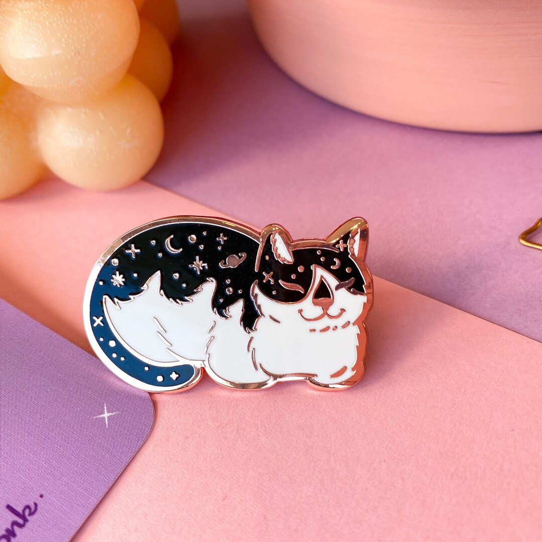 Loafing Space Cat Enamel Pin Space Cat Collection Kawaii Tuxedo Kitty Enamel Pin Cat Pin - Etsy