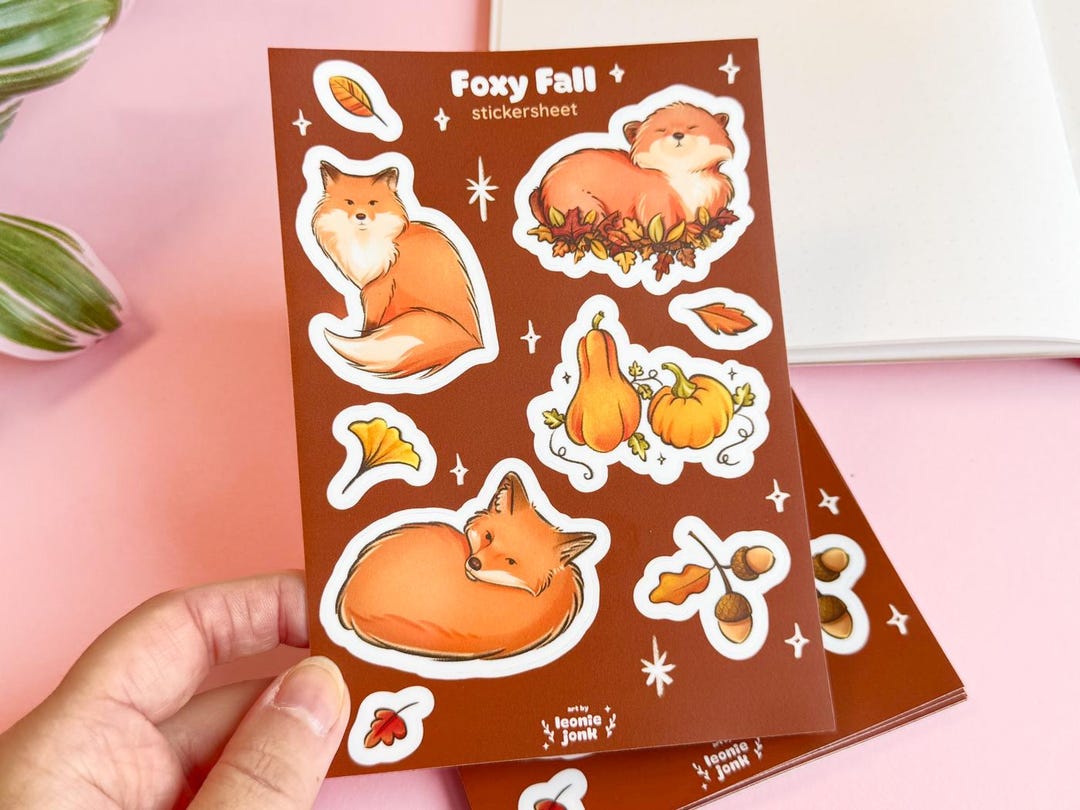 Foxy Fall Vinyl Sticker Sheet | Autumn Planner Stickers - Etsy