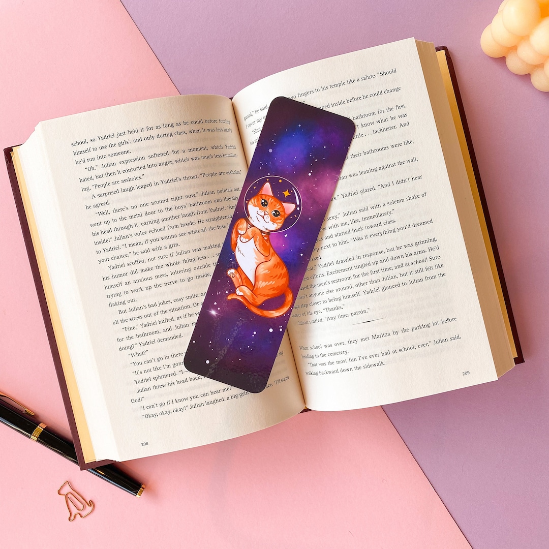 Catstronaut Bookmark Space Cat Illustration Cute Scifi Cat Boekenlegger ...