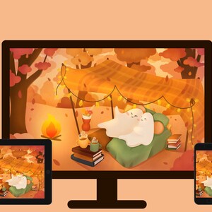 Magical Ghostie Date Wallpaper | Cozy Autumn Cottage Core | Cosy ...