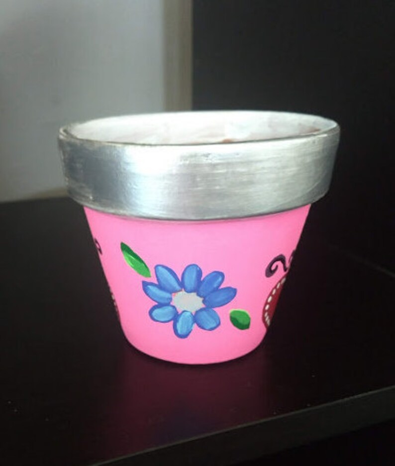 Hand Painted Suger Skull Clay Pot - Etsy