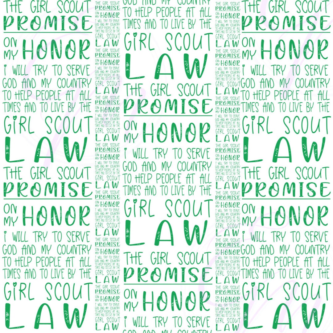 Girl Scout Digital Paper, Seamless Pattern, Promise and Law, Scrapbook ...