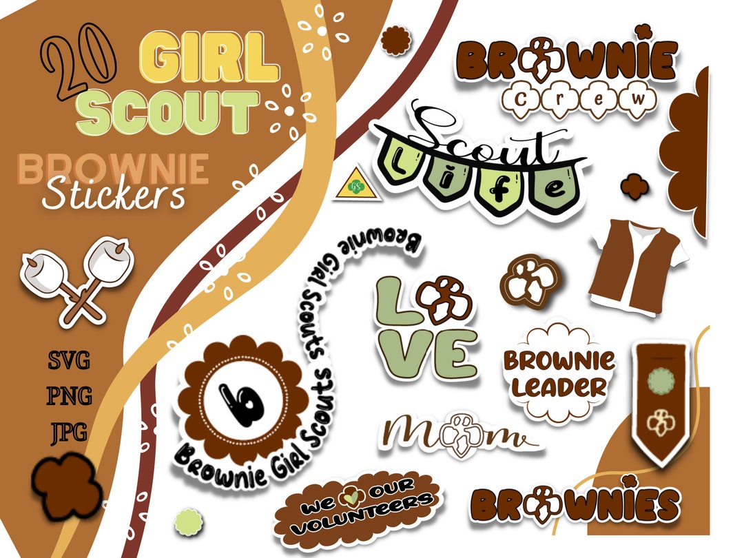 Brownie Girl Scout PNG, Girl Scout Clipart, Planner Stickers, Girl ...