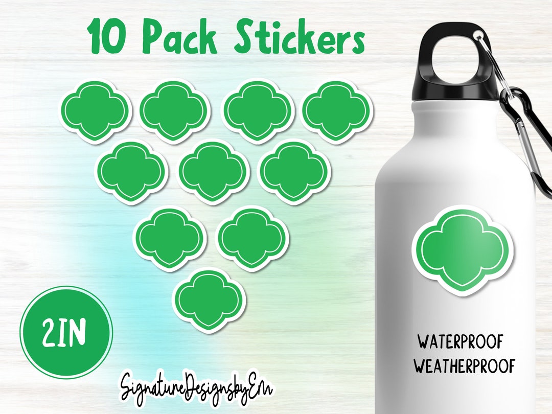 Girl Scout Green Trefoil Stickers, Girl Scout Planner Stickers, Gift ...
