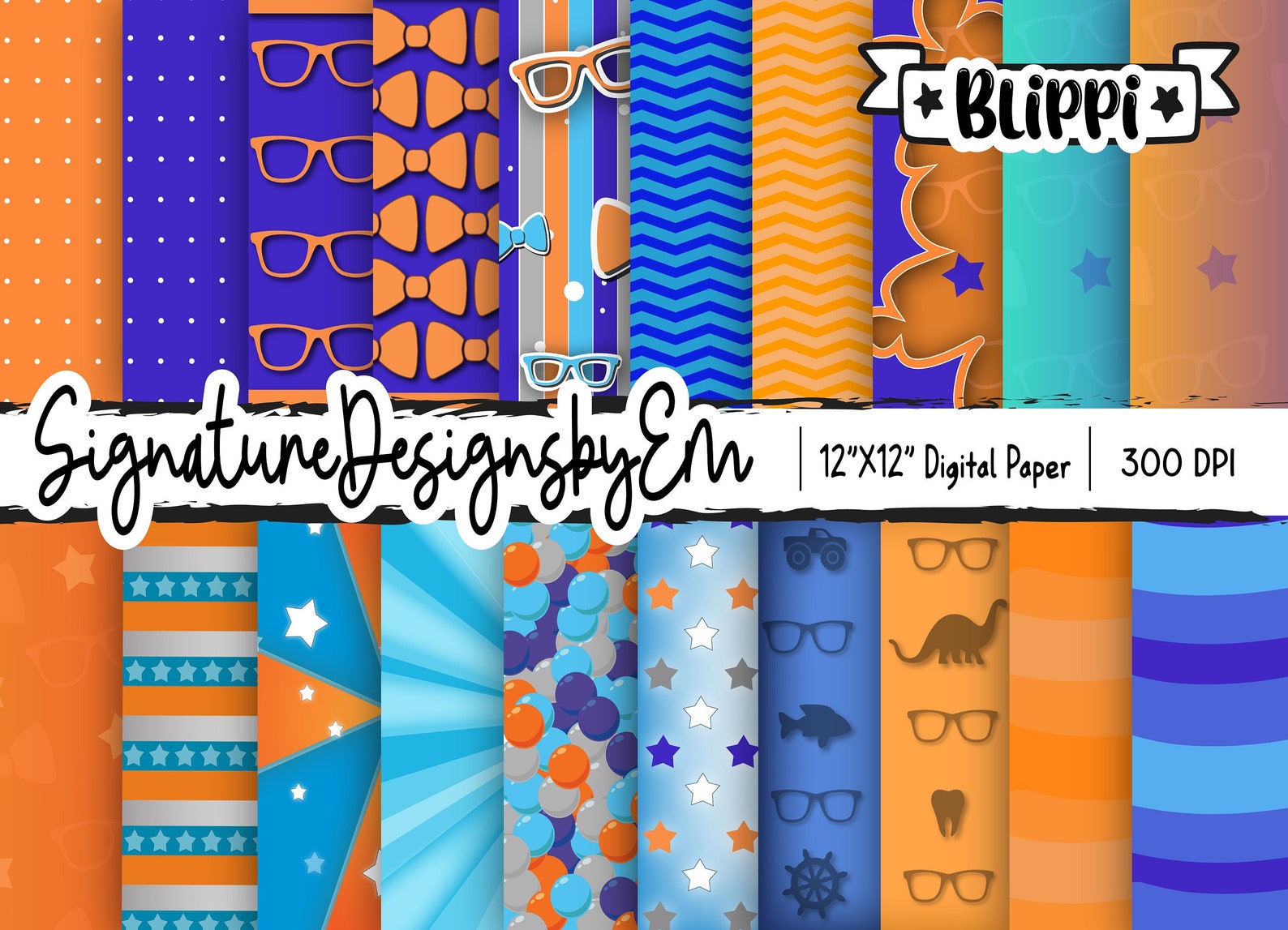 Blippi Digital Paper Digital Instant Download Blippi PNG - Etsy UK