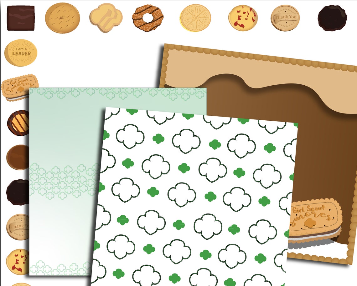 Girl Scout Backgrounds 20 Page Scrapbook Paper Digital - Etsy