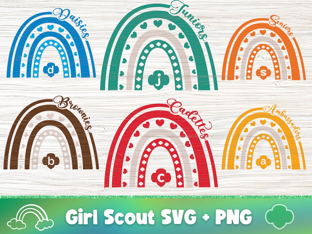 Girl Scout SVG PNG Rainbow Tshirt Design, Digital Download, Girl Scout ...