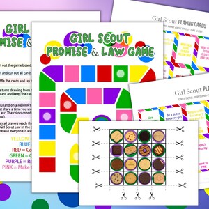 Girl Scout Activity, Promise and Law Game, Girl Scout Printable Board ...