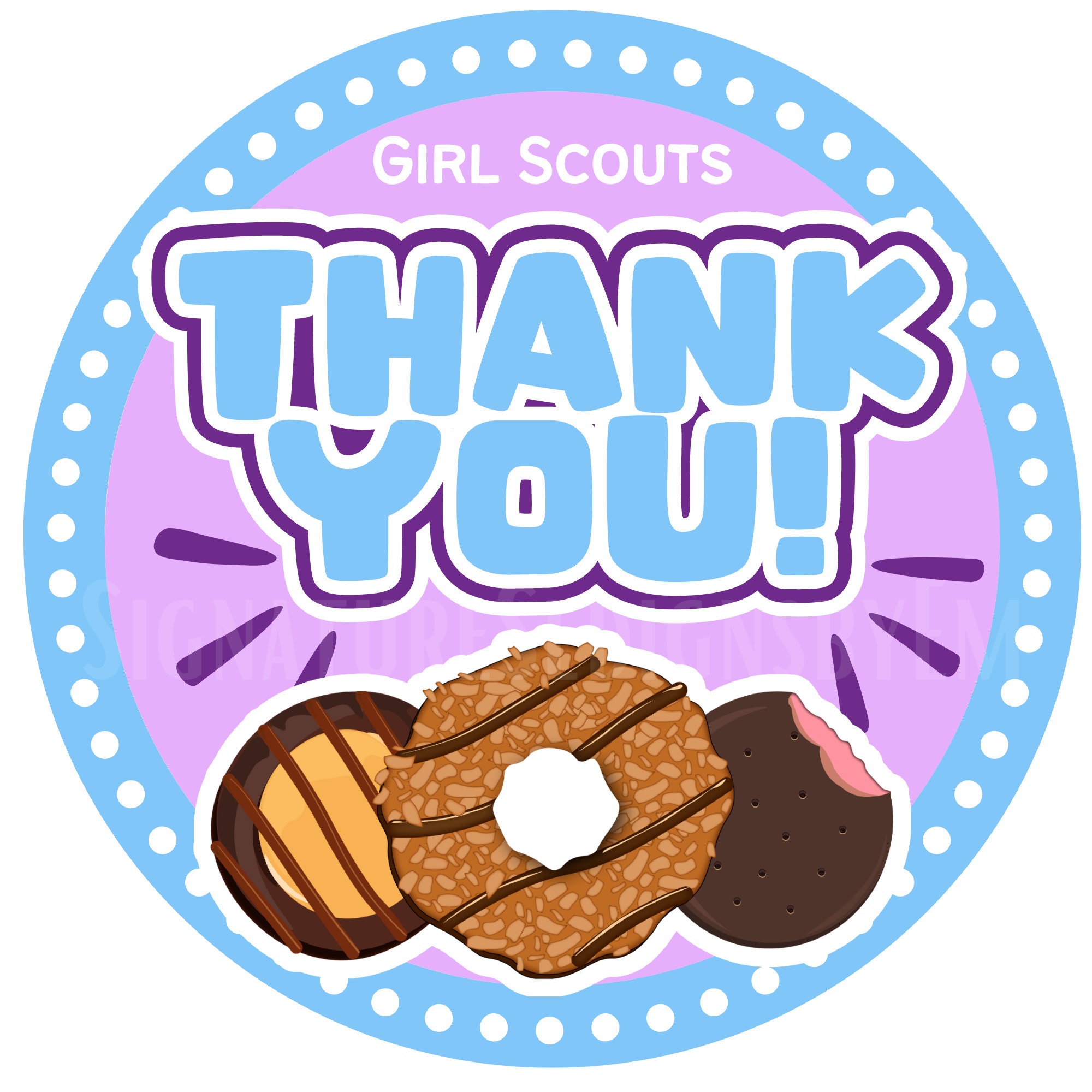 Girl Scout Thank You Stickers/buttons Girl Scout SVG PNG - Etsy