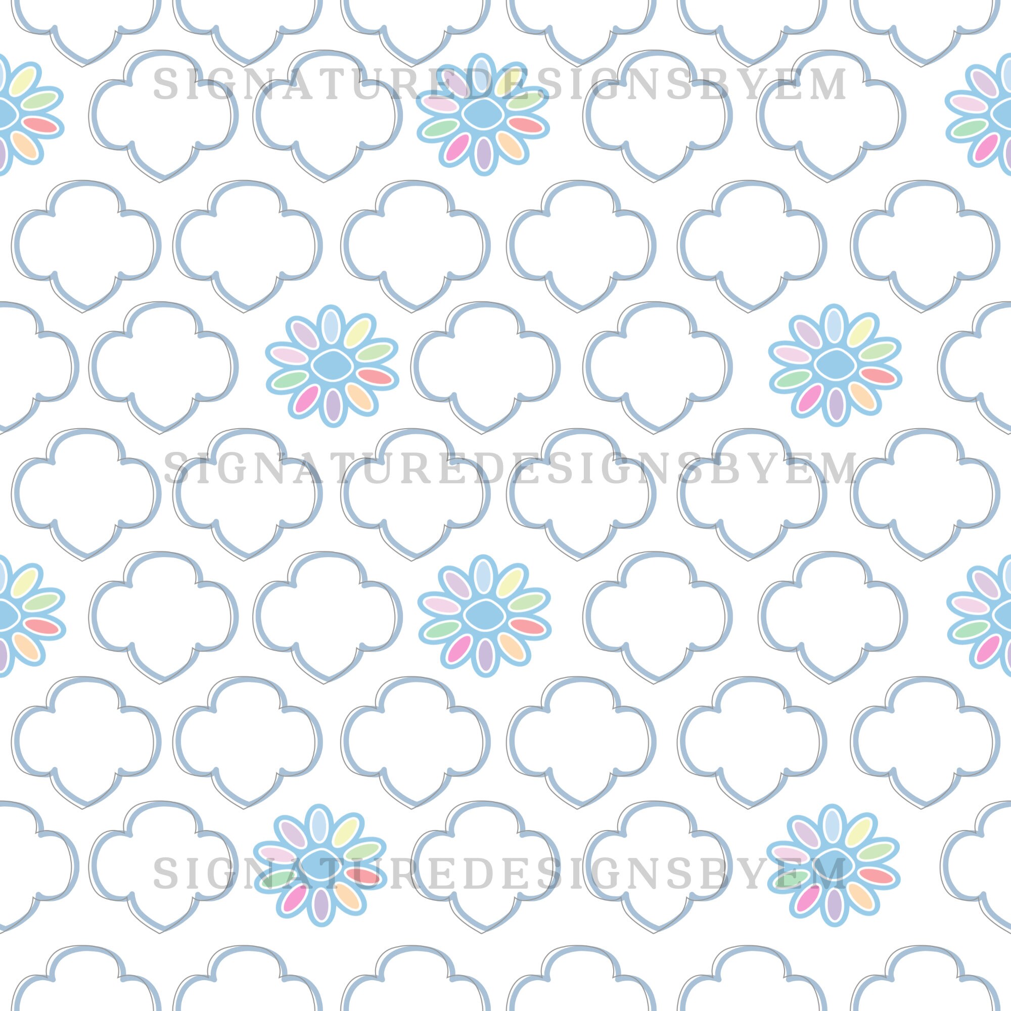 Daisy Girl Scout Digital Paper Seamless Pattern Rainbow - Etsy