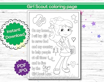 Girl Scout Law Coloring - Etsy
