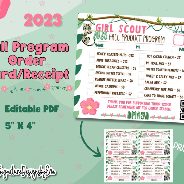 Girl Scout Fall Product Flyer - Etsy