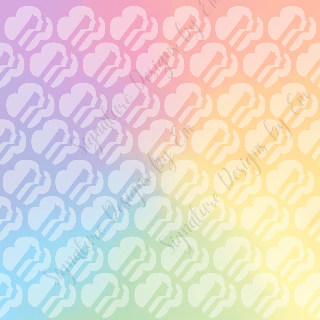 Girl Scout Digital Paper, Seamless Pattern, Rainbow Scrapbook Paper ...