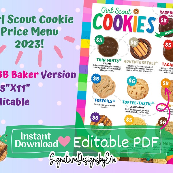Girl Scout Cookie Booth Flyer - Etsy