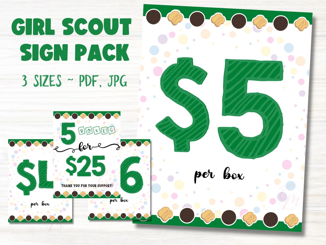 Cookie Flyer for Girl Scout Booth, Girl Scout Sign, Cookie Sales, Girl ...