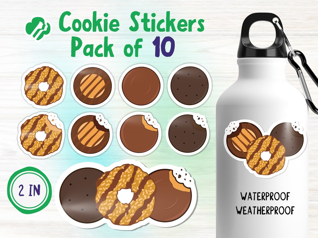 Girl Scout Cookies 2024-2025 Stickers, Girl Scout Stickers, Thin Mint ...
