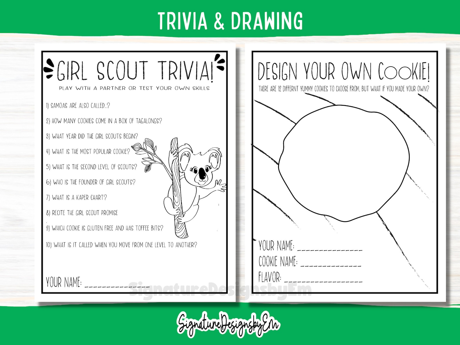 Coloring and Activity Sheets for Girl Scouts Girl Scout - Etsy