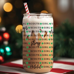 Girl Scout Glass Tumbler, Girl Scout Cup With Lid and Straw, 16oz, Gift ...