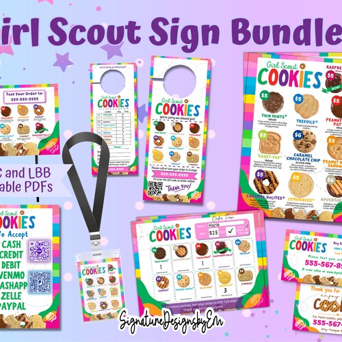 2023 Lbb Girl Scout Cookie Menu Printable Booth Sign Instant Etsy