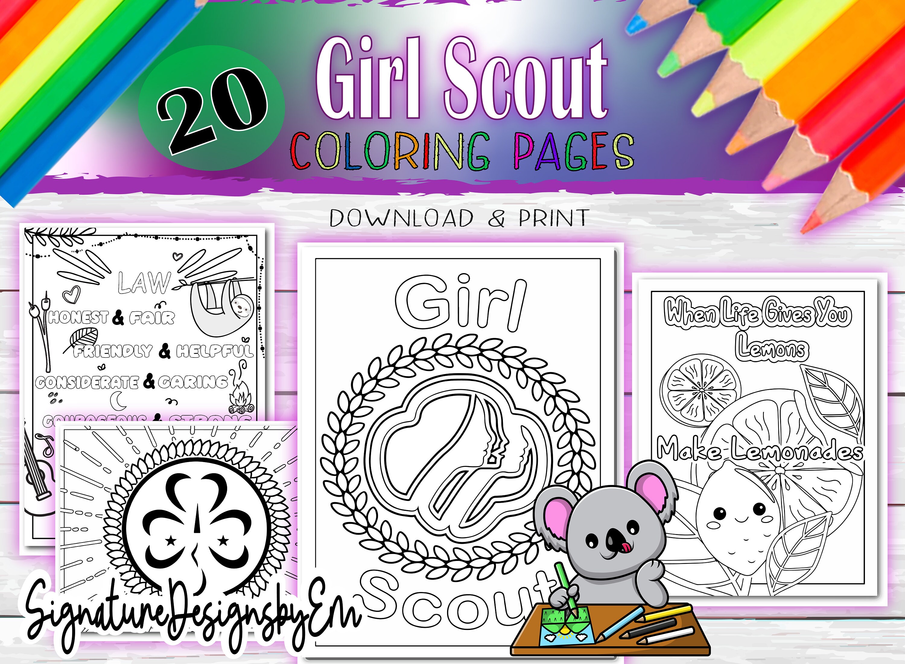 Girl Scout Brownie Coloring Pages
