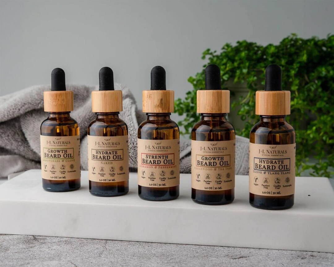 Beard Oil Gift Set for Men, Birthday Gift for Him, Vegan Beard Serum ...