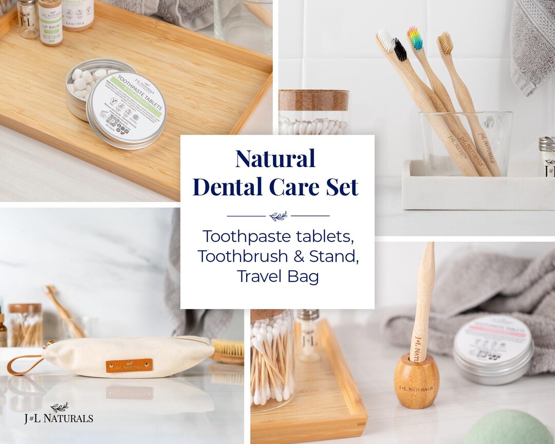 Eco Friendly Travel Kit - Toothpaste Tablets + Toothbrush & Stand ...
