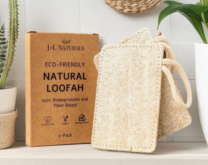Set of 4 Natural Loofah | FAST SHIPPING | Organically Grown | Bath ...