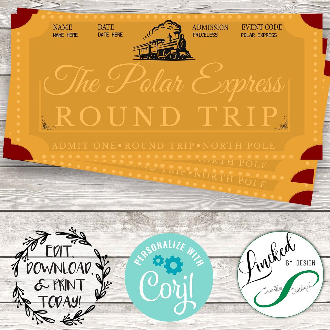 Editable the Polar Express Ticket Event Tickets Editable - Etsy