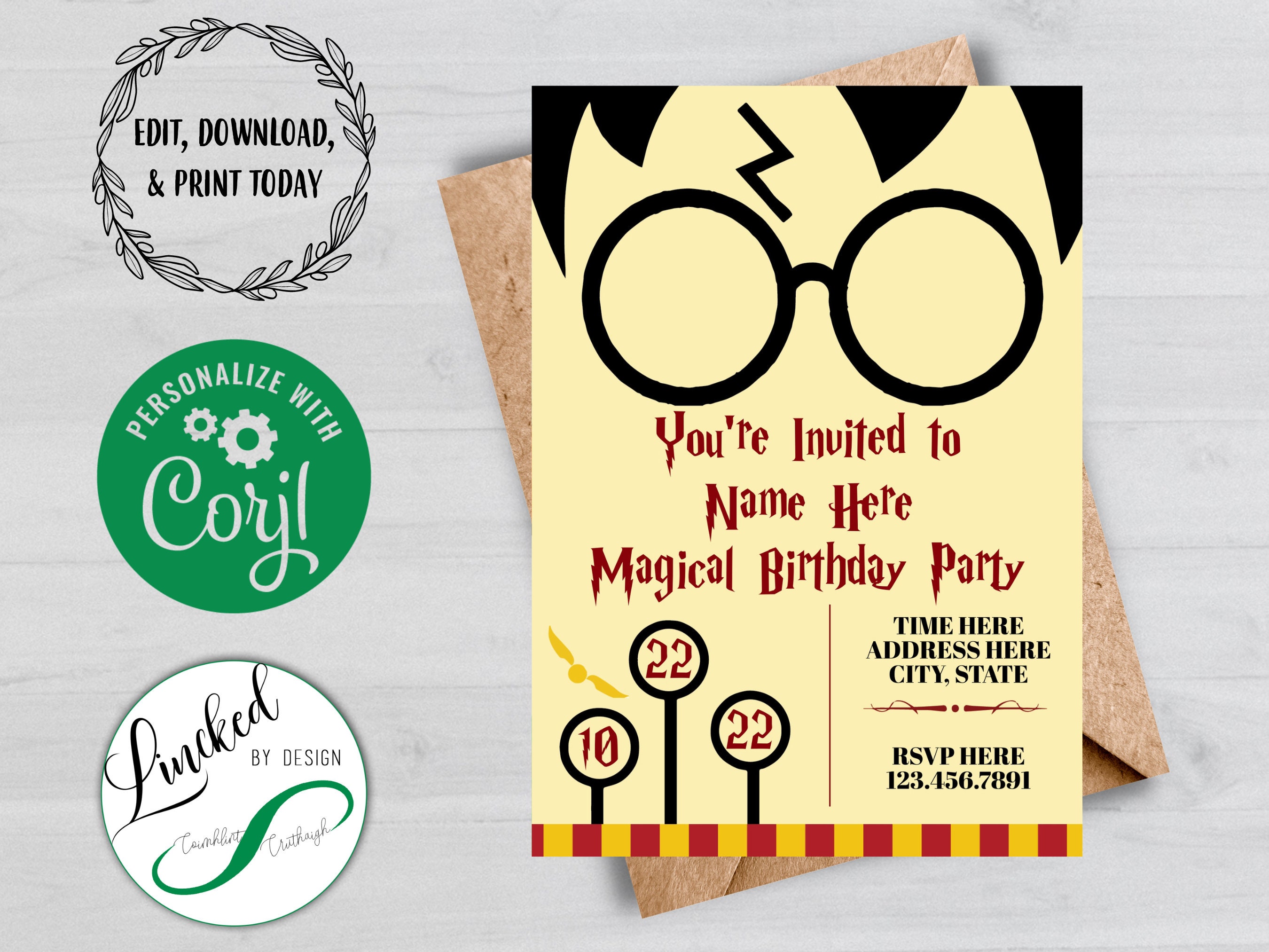 Harry Potter Birthday Party Invitations Printable Birthday Party