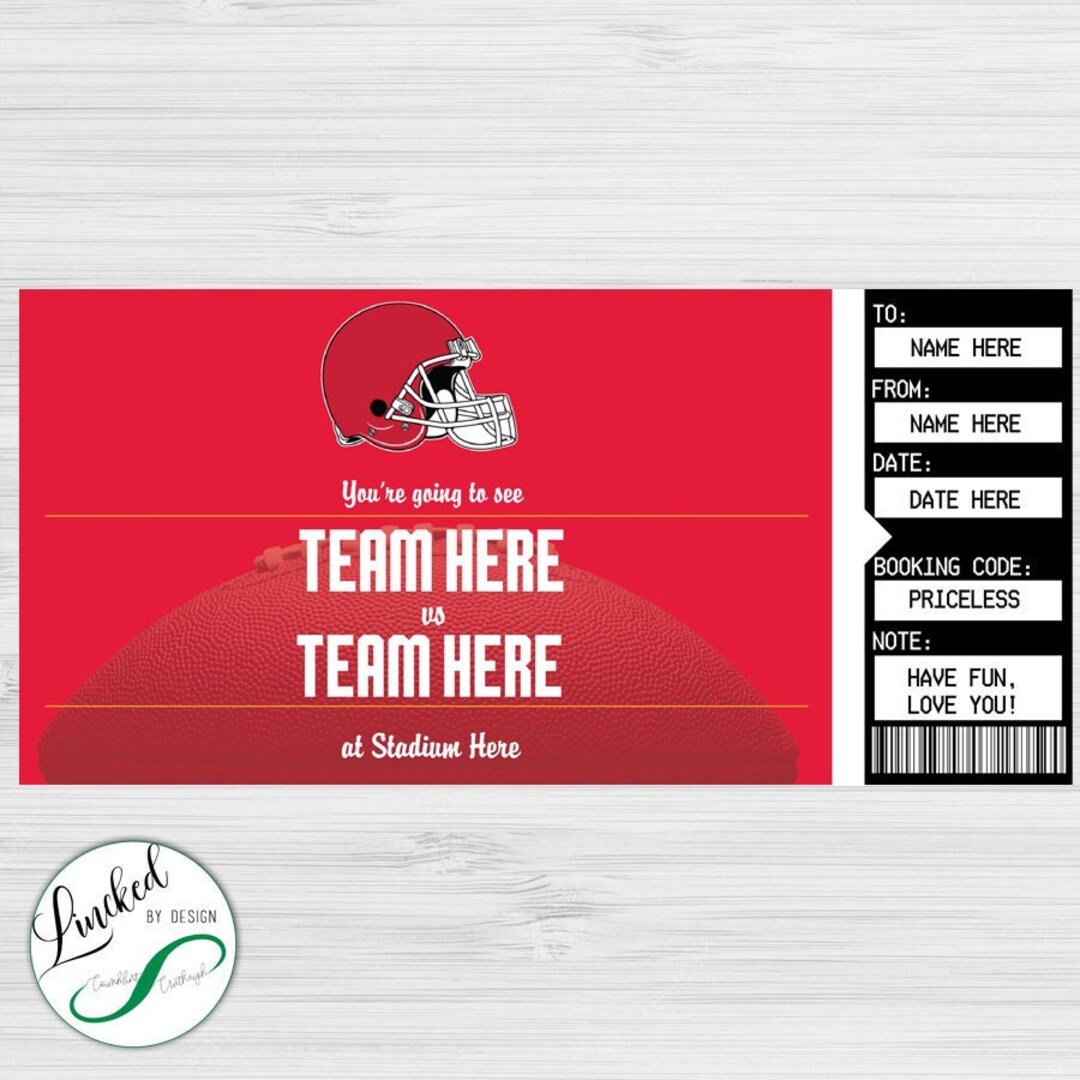 Kansas City Chiefs Themed | Keepsake Event Ticket - Etsy