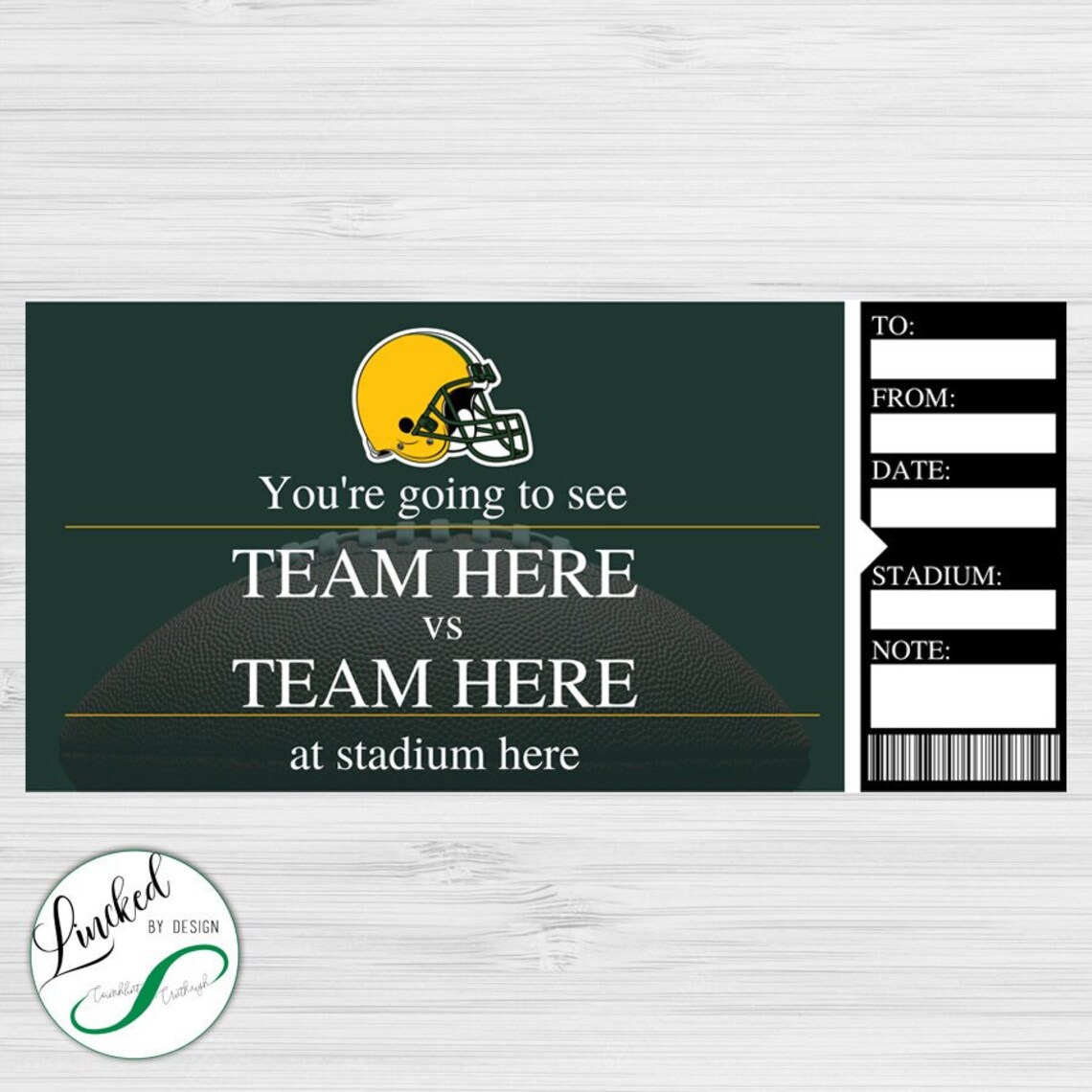 Green Bay Packers Themed | Keepsake Event Ticket - Etsy