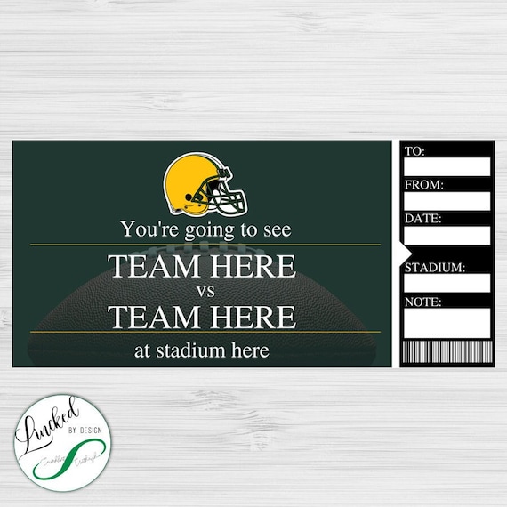 Green Bay Packers Themed Keepsake Event Ticket - Etsy