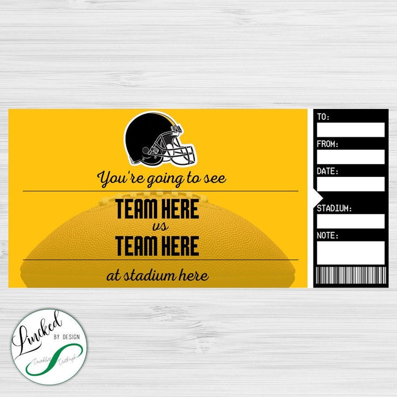 Pittsburgh Steelers Themed | Keepsake Event Ticket - Etsy
