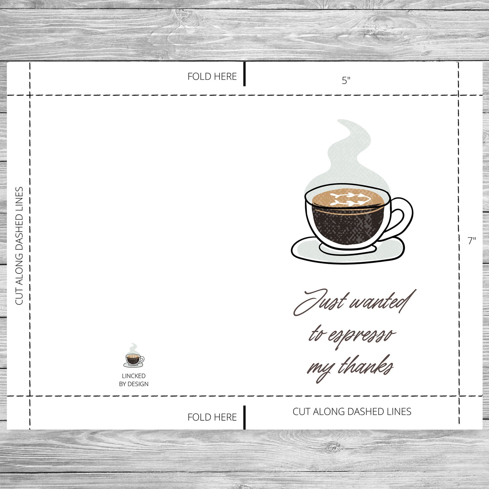 Espresso Coffee Printable Thank You Card Funny Thank You - Etsy