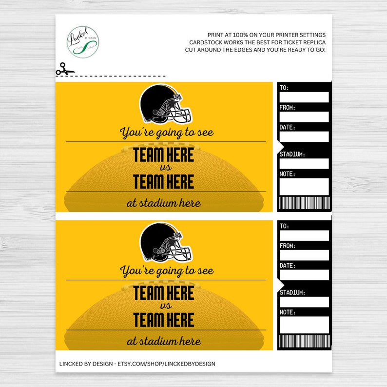 Pittsburgh Steelers Themed Keepsake Event Ticket - Etsy