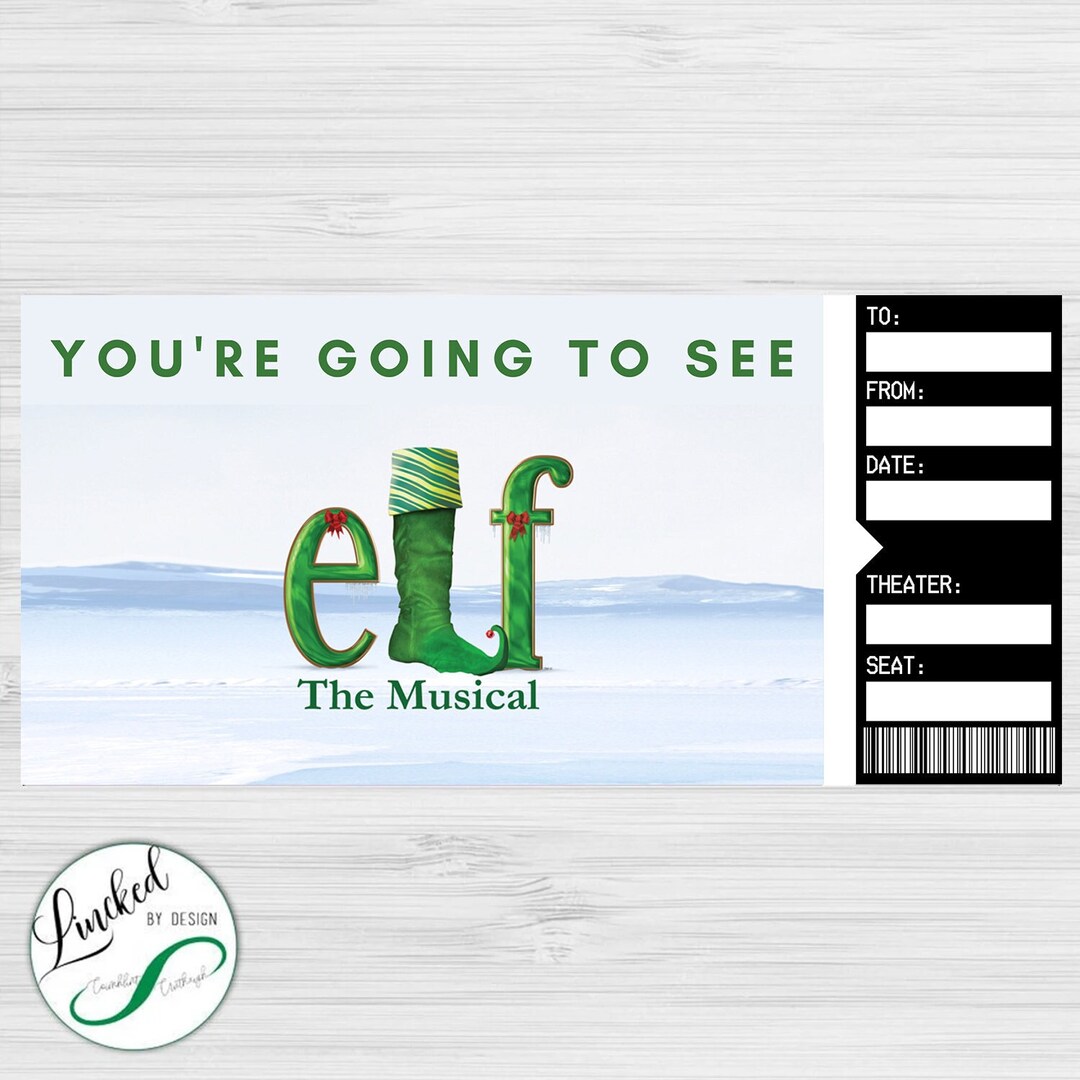 Elf the Musical | Keepsake Event Ticket - Etsy