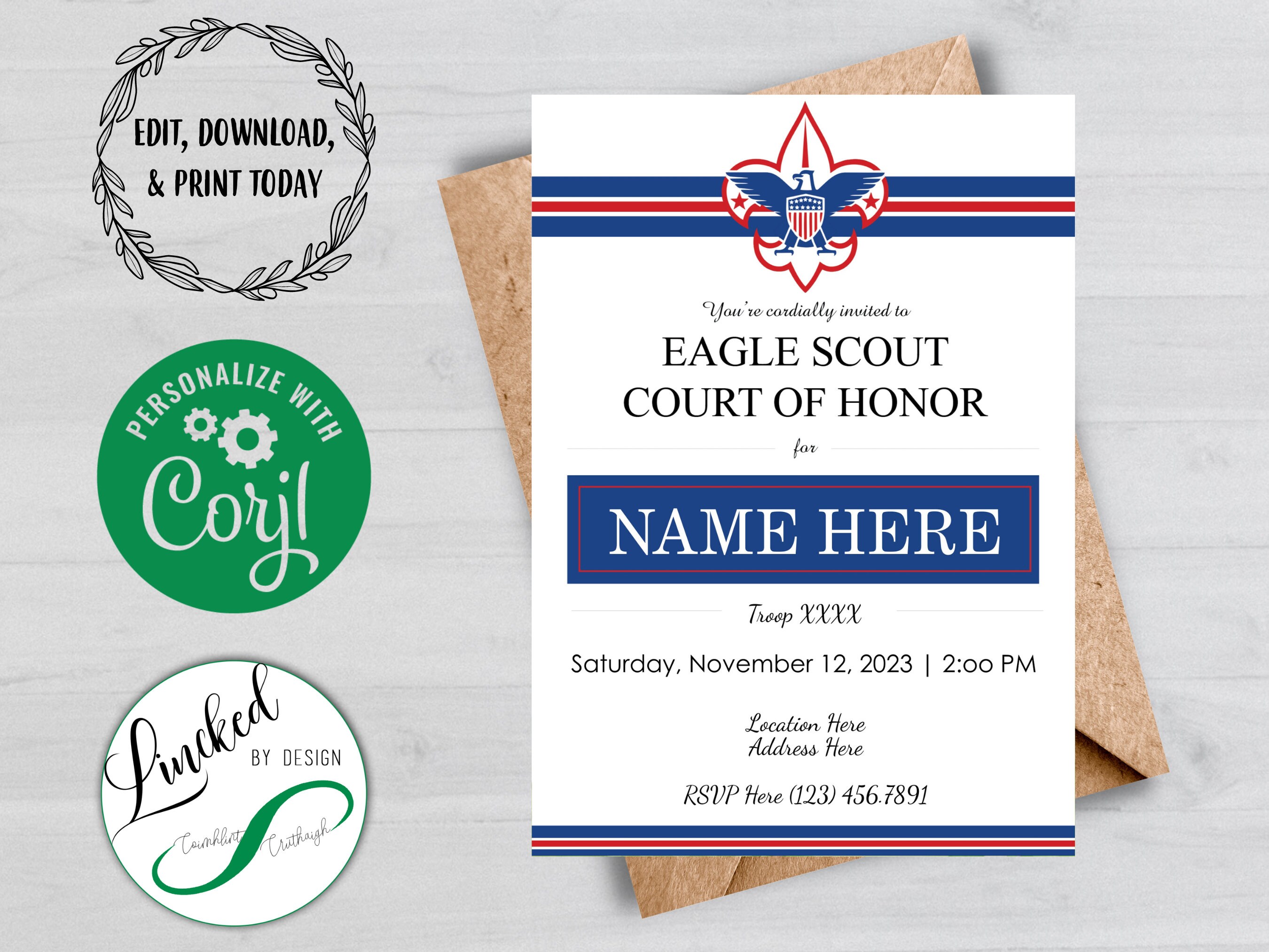 Printable Eagle Scout Invitations