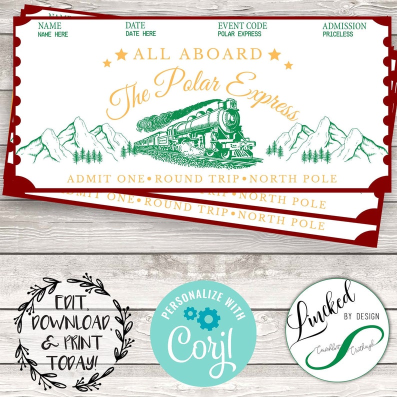 Editable the Polar Express Ticket Event Tickets Editable - Etsy