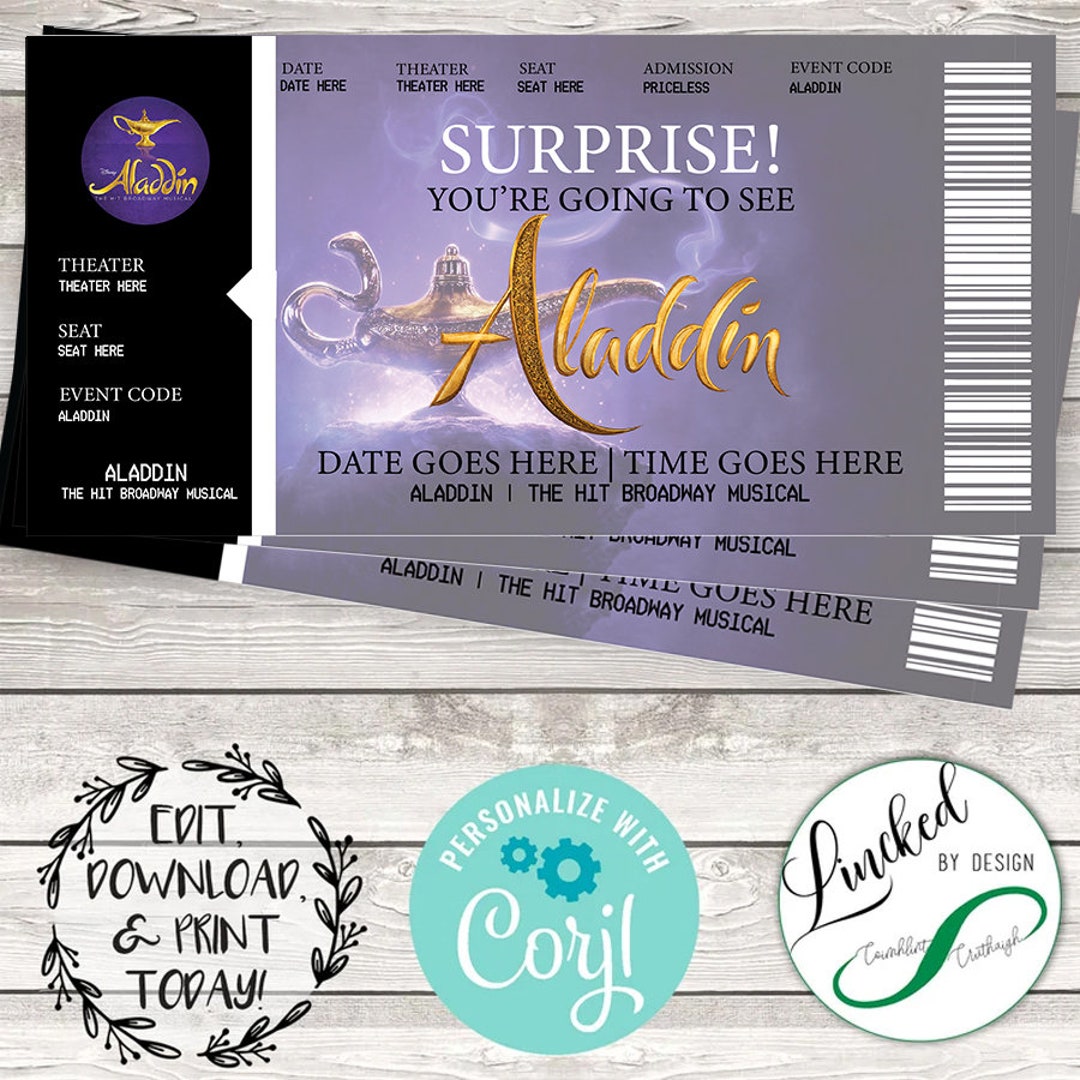 Aladdin | the Hit Broadway Musical | Event Tickets - Etsy